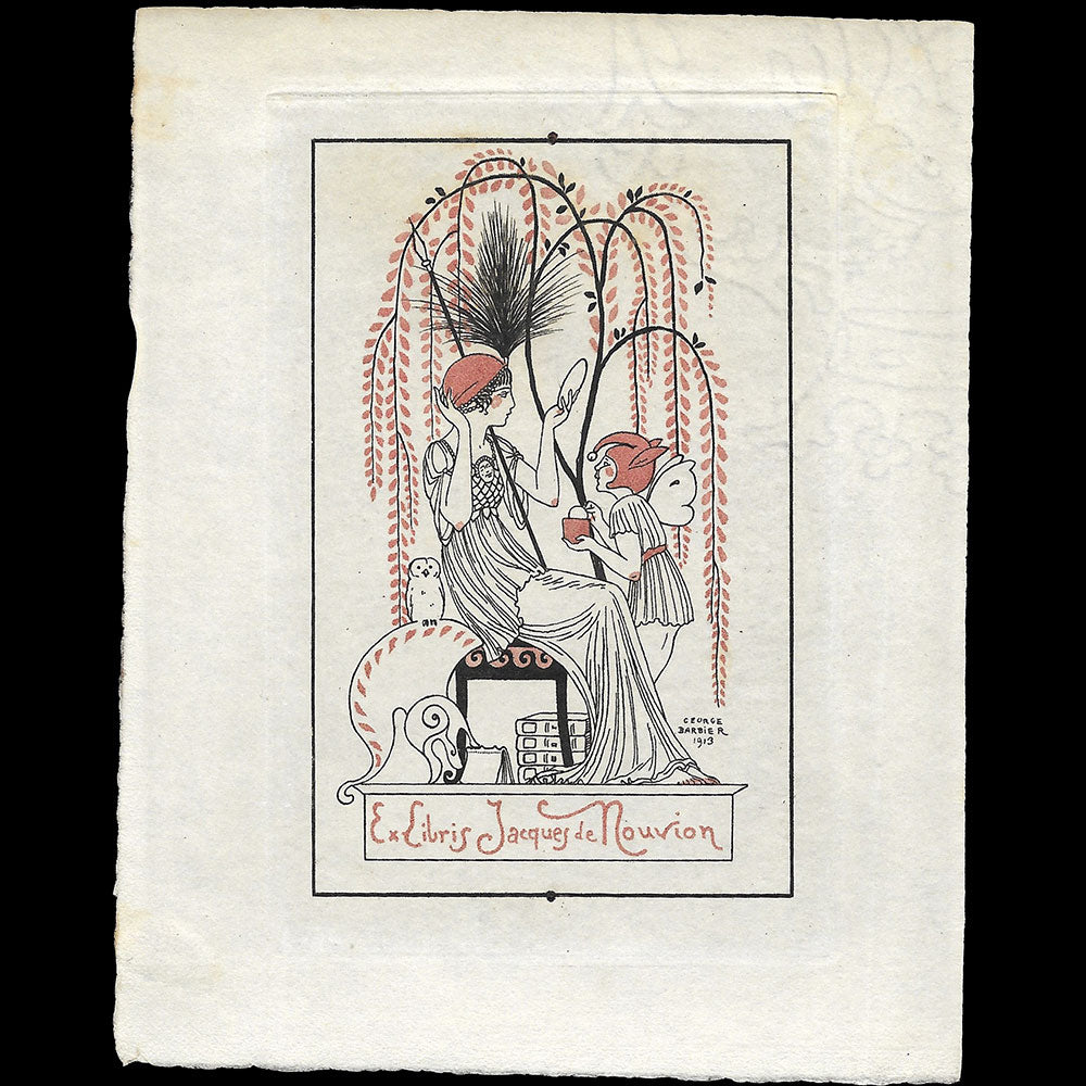 Barbier - Jacques de Nouvion's bookplate by George Barbier (1913)