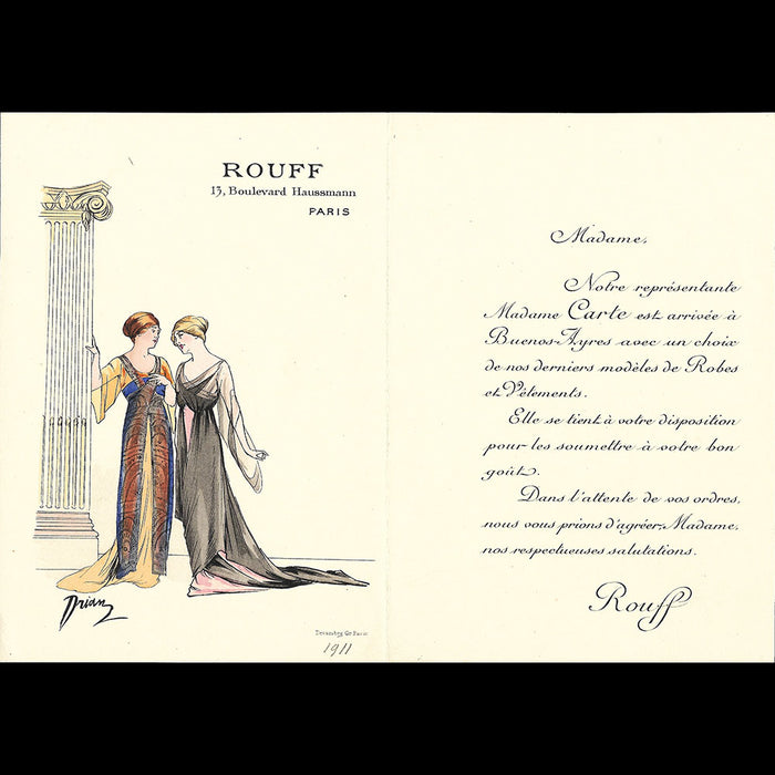 Rouff - invitation de la maison de couture à Buenos Aires (1911)