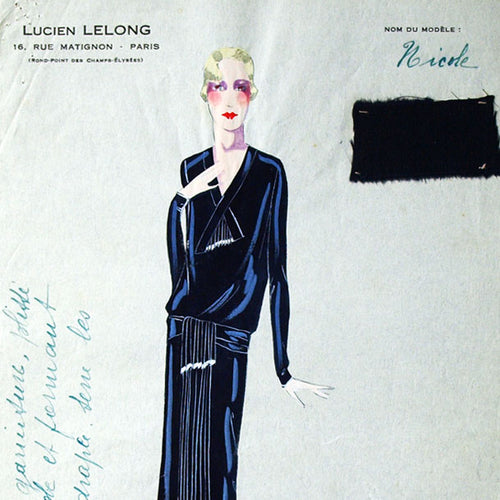 Dessin de la maison Lucien Lelong, modèle Nicole (circa 1925)