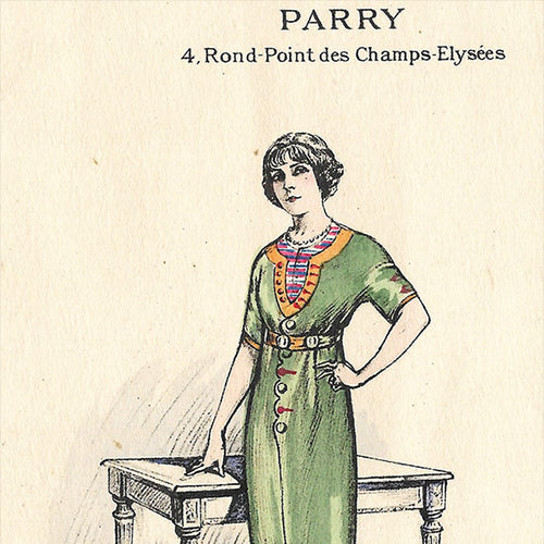 Jean Patou - Carte de la maison de couture Parry, illustrée par André