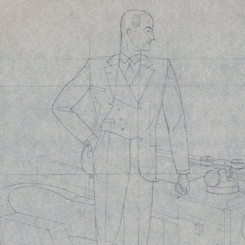 Elégant en costume - Dessin de Guy Sabran (circa 1935)